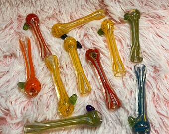 Inside Out Bumpy Chillum One Hitter Glass Pipe With Milli - Etsy