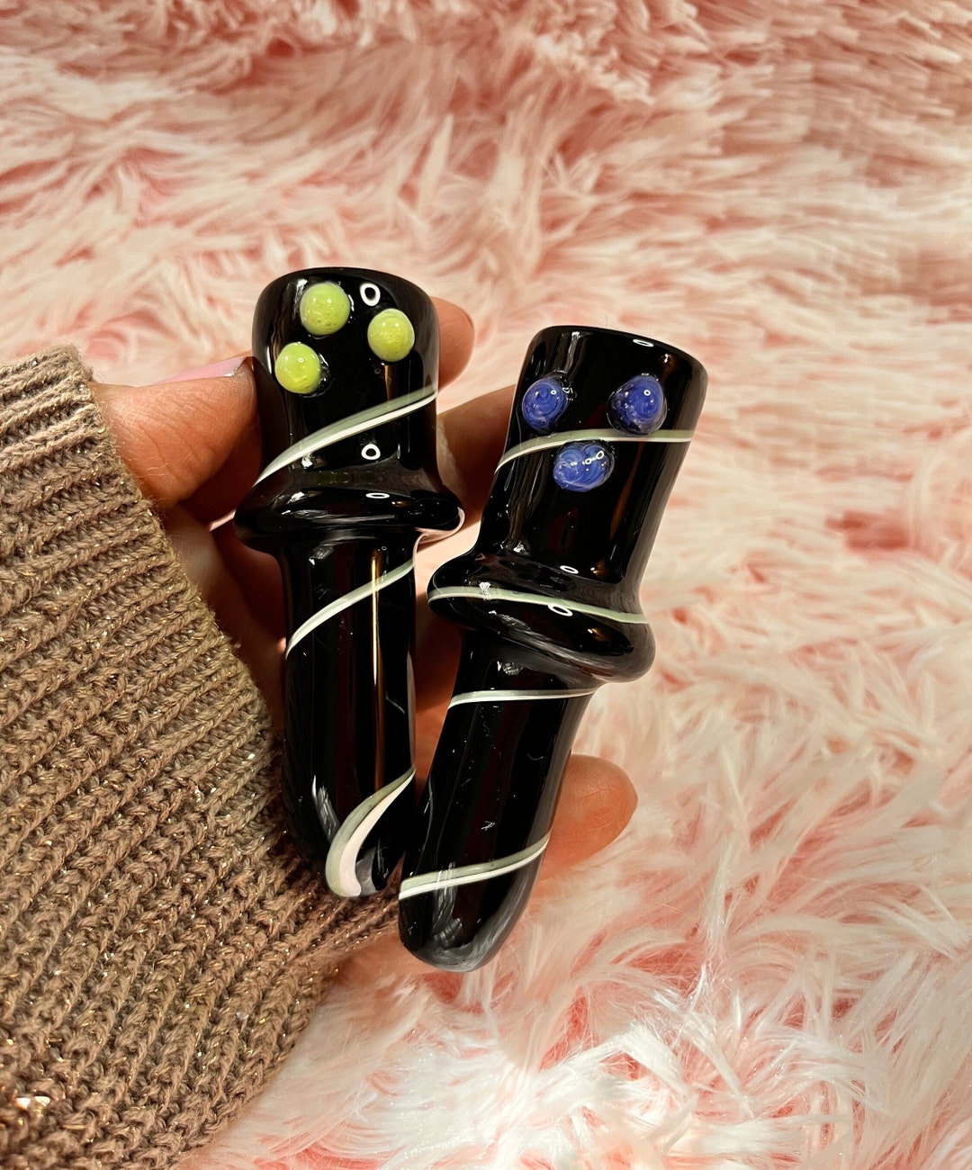 Black Slime Color Glass One Hitter Pipe Small Glass Pipe - Etsy
