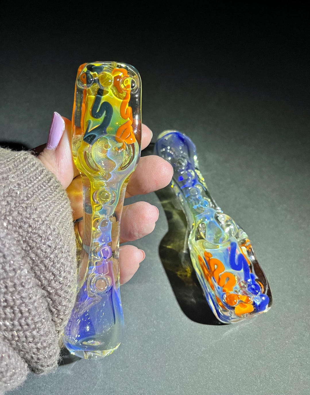 Colorful Silver Fumed Square Glass Pipe Color Changing Pipe - Etsy