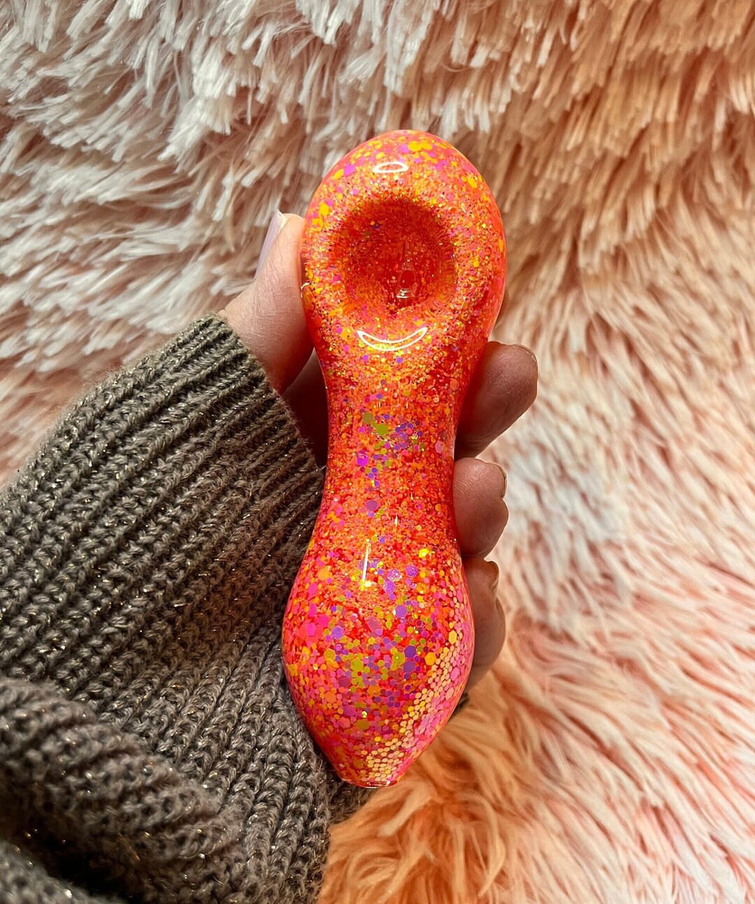 Barbie Dress Color-shift Girly Freezable Glitter Glass Pipe Color ...