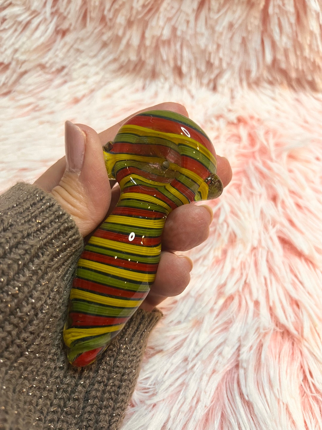 Little Chubby Rasta Glass Hand Pipe Color Changing Pipe - Etsy