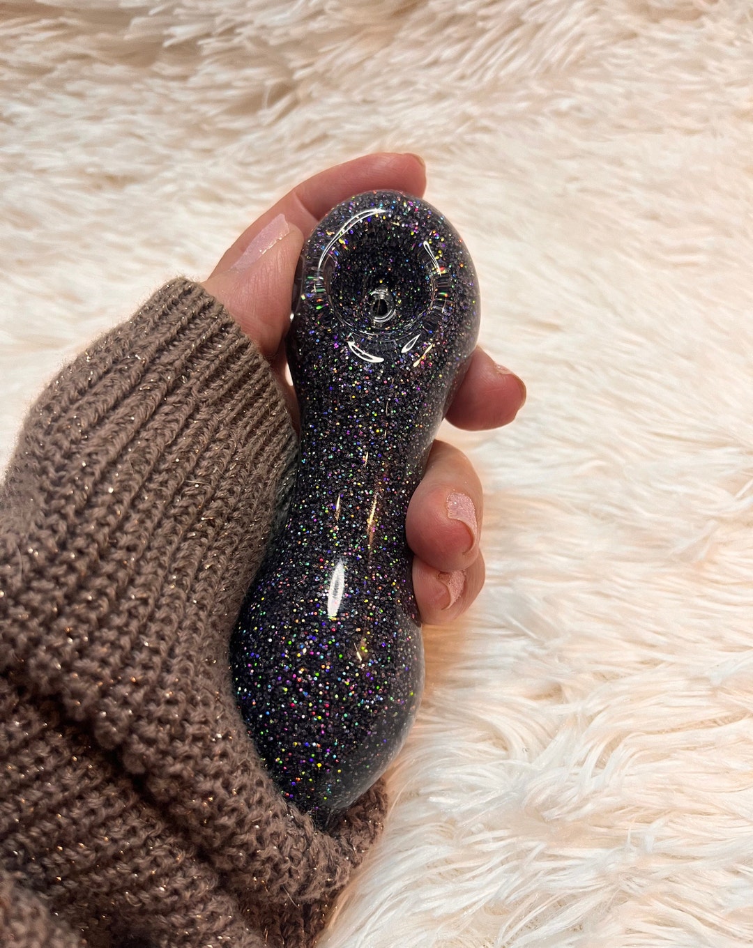 Sparkly Sand Freezable Glitter Glass Pipe Color Changing Pipe - Etsy