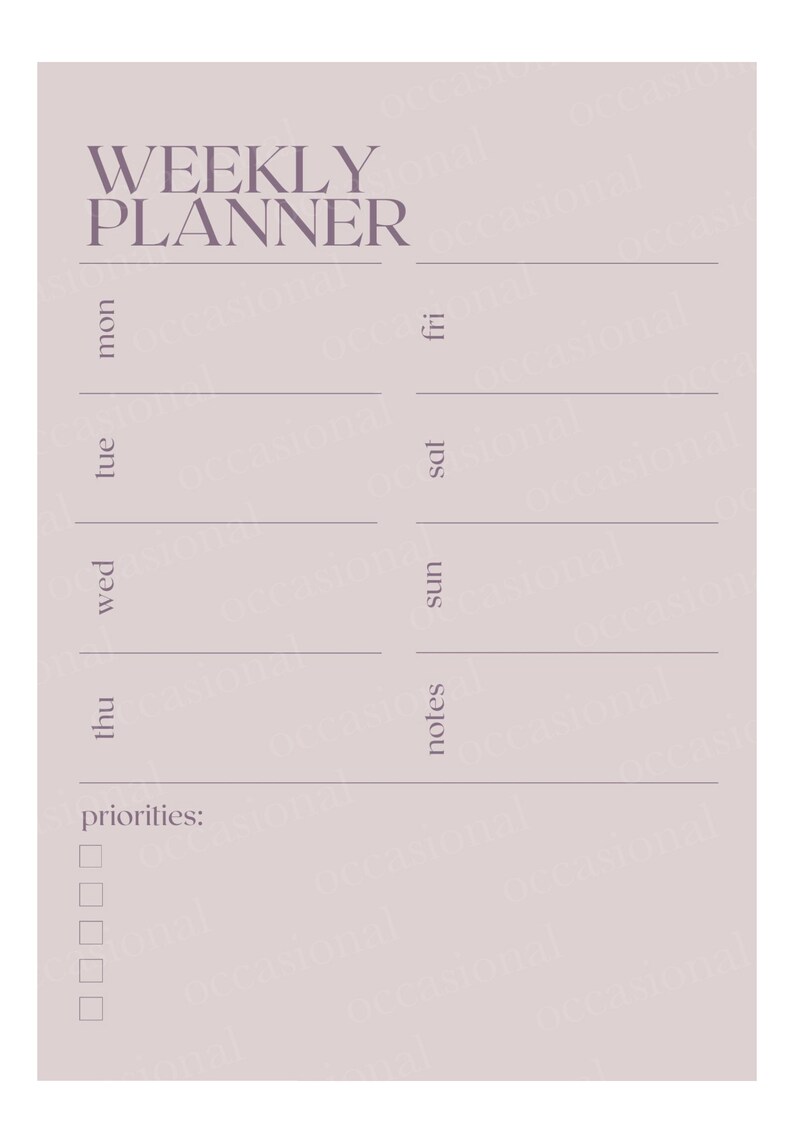 Minimalist Printable Pink Daily and Weekly Planner, Printable Agenda ...