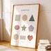 Earth Tones Shapes Educational Poster, Nursery Wall Art, Montessori ...