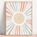 Nursery Sun Poster, Boho Sun Print, Nursery Wall Art, Girls Room Decor ...