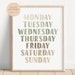 Days of the Week Poster, Montessori Materials, Educational Printables ...