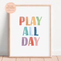 Set of 3 Playroom Prints, Playroom Sign Nursery Wall Art, Let's Play ...