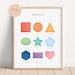 Shapes Educational Print, Rainbow Shapes Print, Nursery Wall Art ...