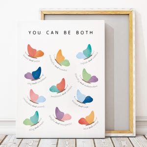 You Can Be Both Poster, DBT, Duality Poster, Therapy Office Decor ...