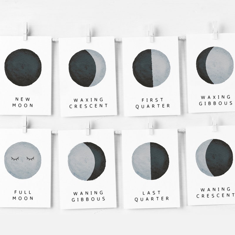 Moon Phase Card Prints - Etsy