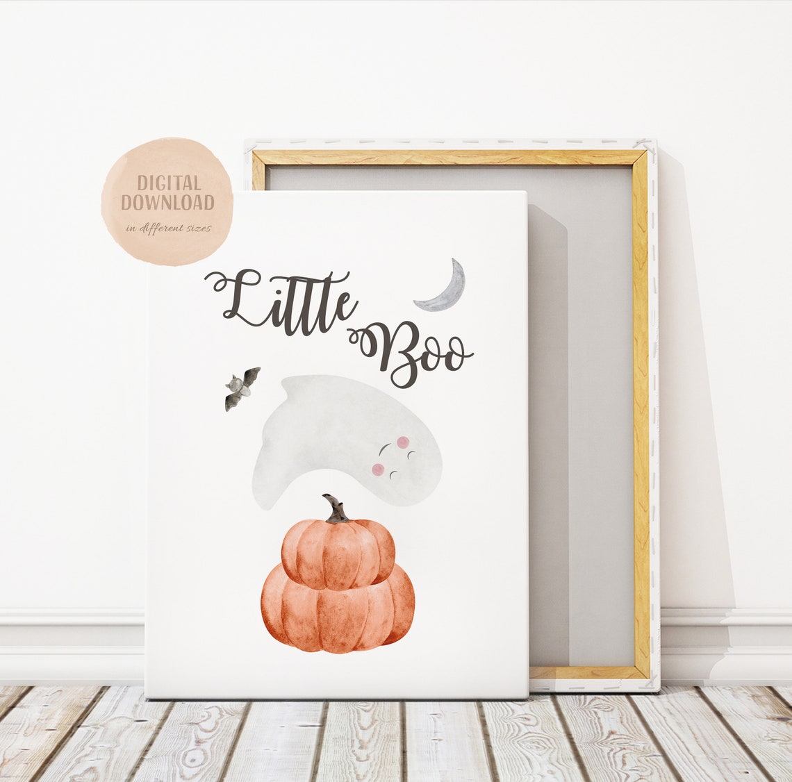 Set of 3 Halloween Posters, Little Boo Print, Pumpkin Print, Fall Wall ...