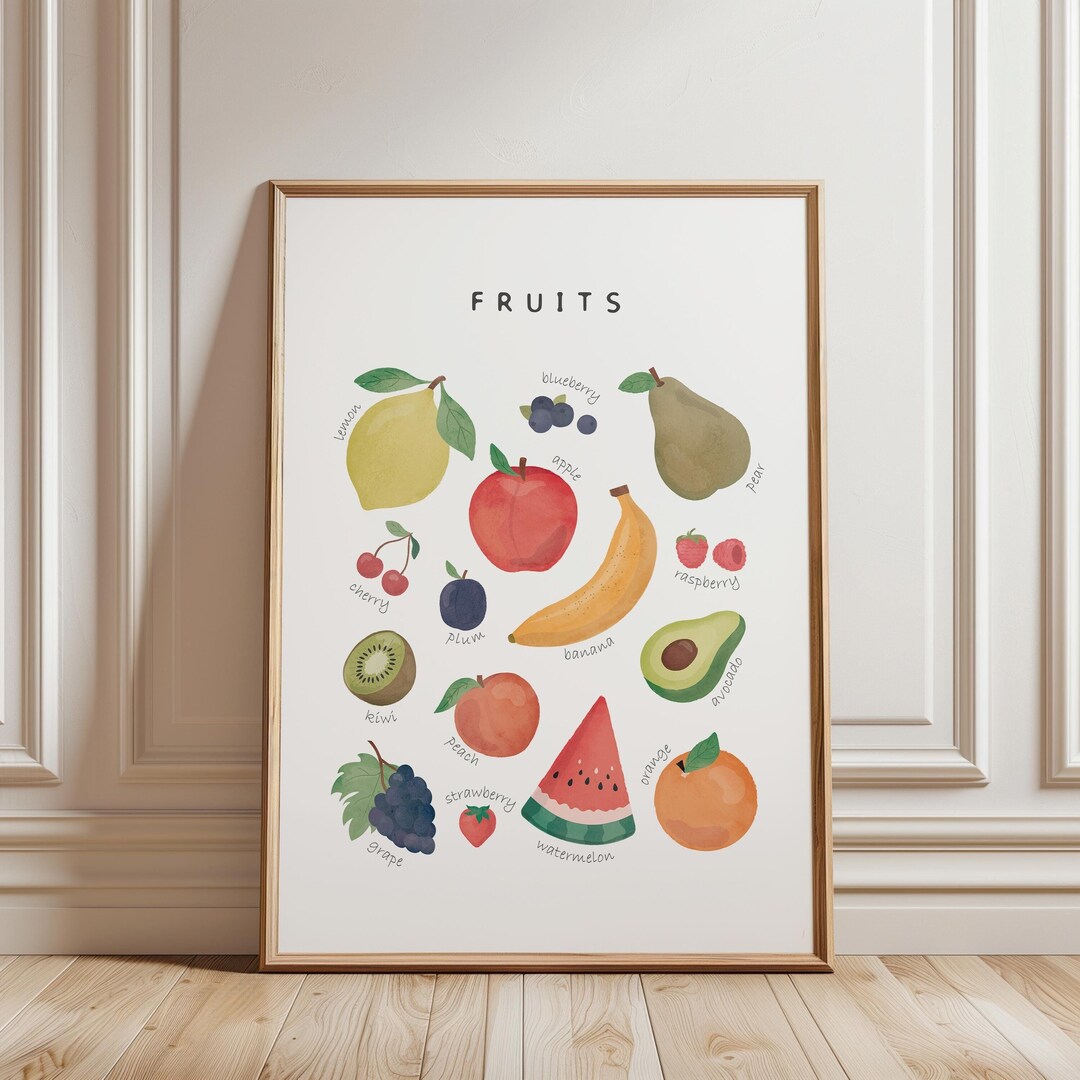 Nursery Fruit Poster, Educational Poster, Montessori Posters for ...
