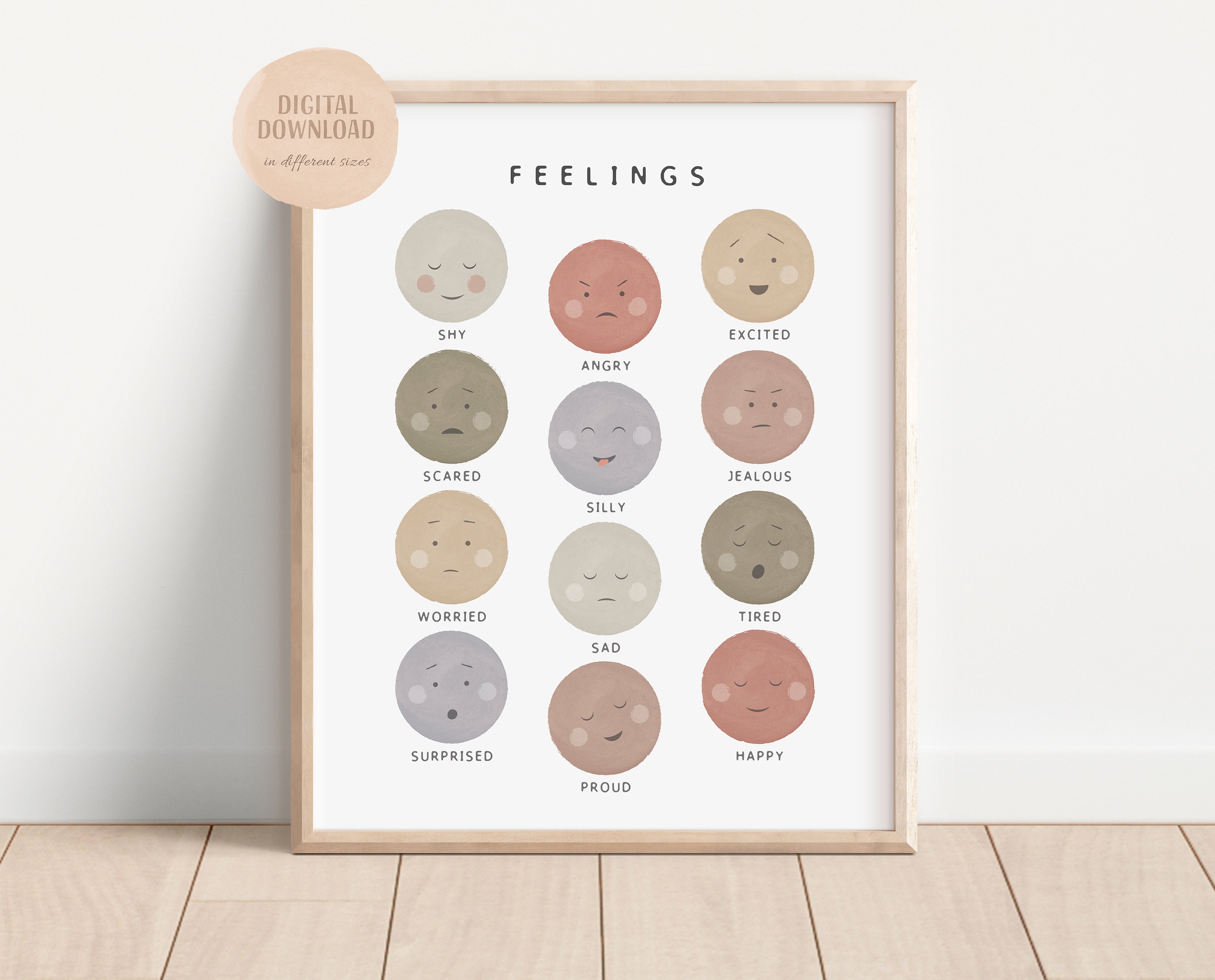 Neutral Feelings Poster Feelings Chart Homeschool Decor - Etsy