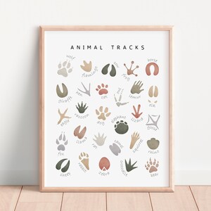 Animal Tracks Poster, Neutral Nursery Wall Decor, Playroom Poster ...