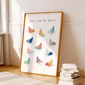 You Can Be Both Poster, DBT, Duality Poster, Therapy Office Decor ...