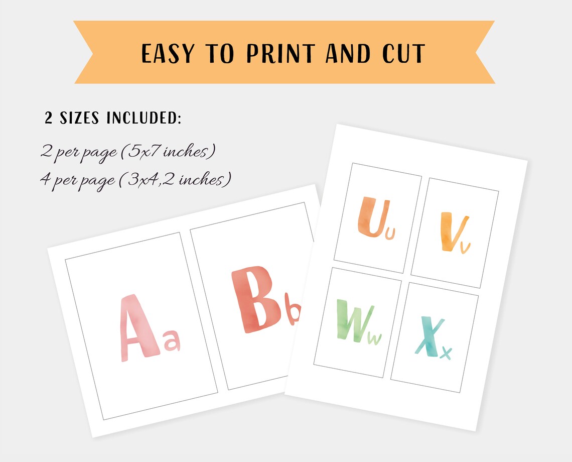 ABC Flash Cards Educational Cards A-Z Cards Learn Abcs | Etsy