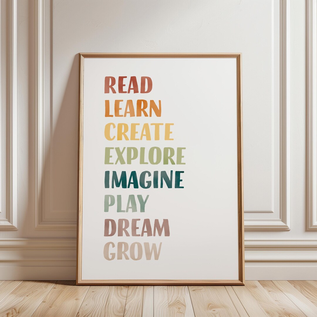 Rainbow Nursery Poster: Read, Learn, Create, Explore (digital Download ...