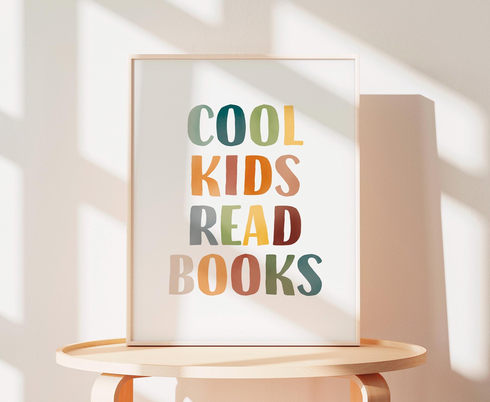 Cool Kids Read Books Poster, Rainbow Playroom Decor, Rainbow Classroom ...
