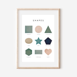 Watercolour Shapes Print, Neutral Shapes Print, Nursery Wall Art ...