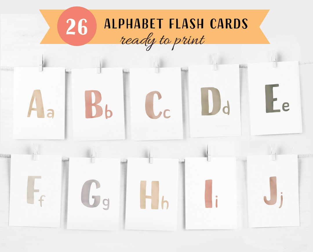 ABC Flash Cards, Educational Cards, A-Z Cards, Learn Abcs, Alphabet ...