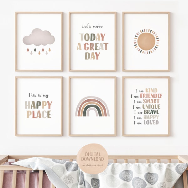 Positive Nursery Wall Art - Etsy