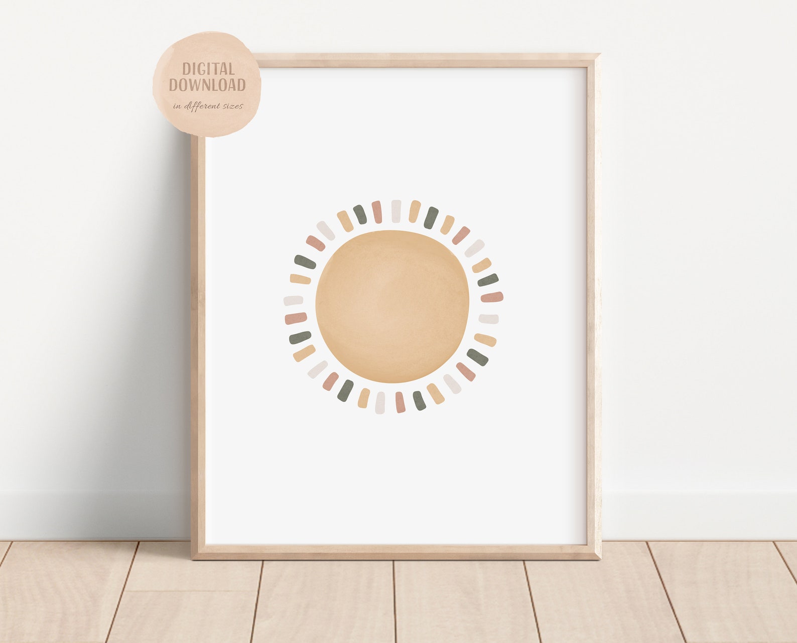 Boho Sun Poster, Boho Sunshine Nursery Print, Girls Room Decor, Neutral ...