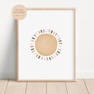 Boho Sun Poster, Boho Sunshine Nursery Print, Girls Room Decor, Neutral ...