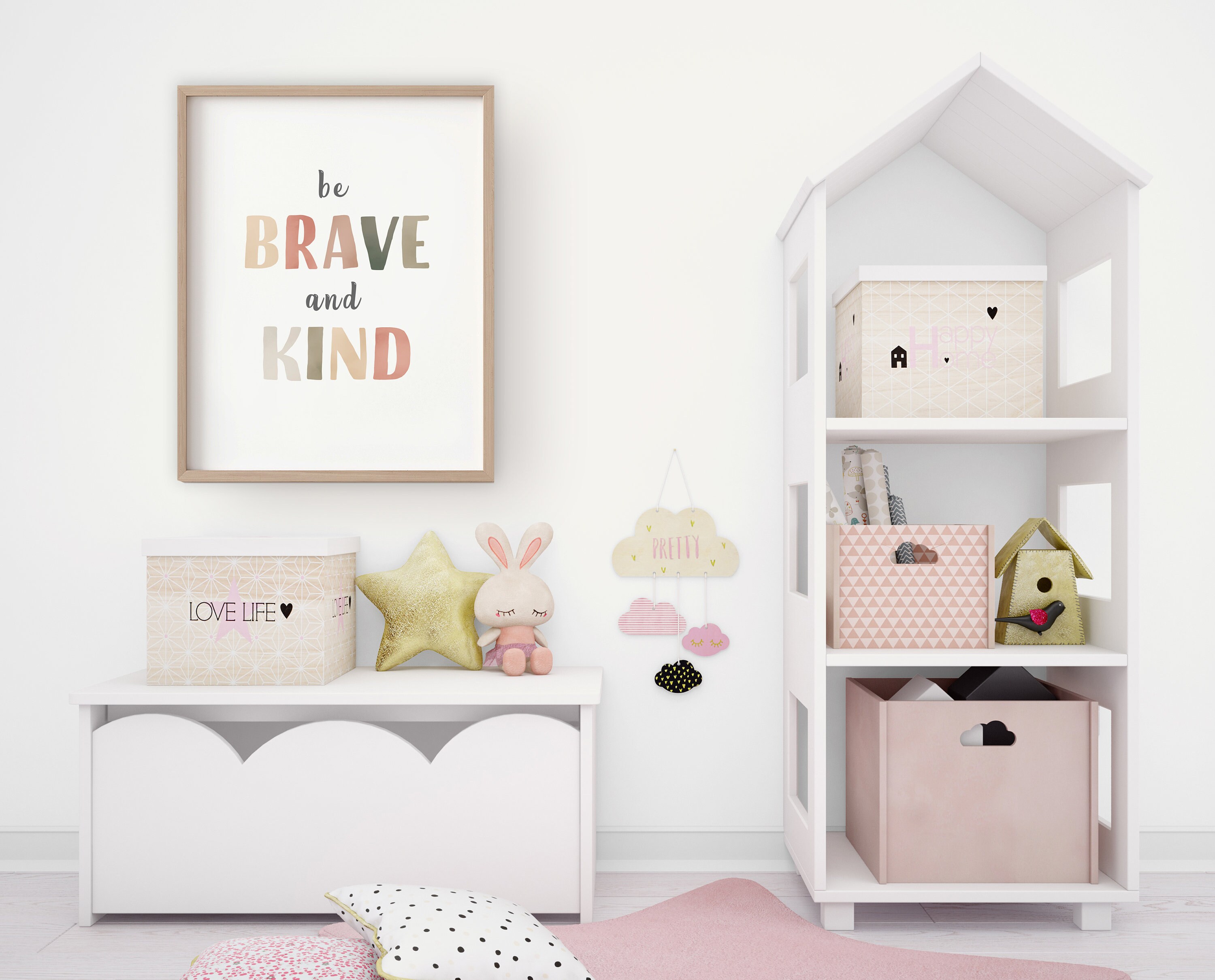 Motivational Quote Poster, Classroom Decor, Be Brave and Kind Print ...