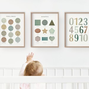 Earth Tones Set of 6 Nursery Posters, Neutral Kids Room Decor, Toddler ...