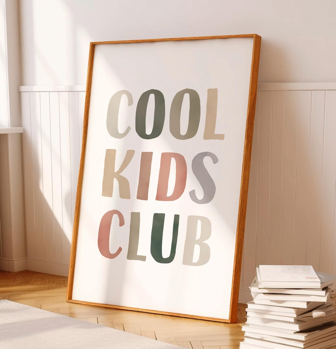 Cool Kids Club Poster, Boho Playroom Decor, Nursery Prints, Neutral ...