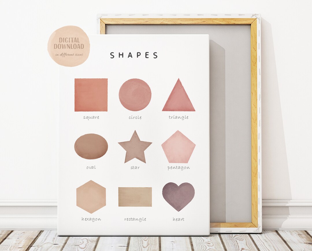 Neutral Shapes Print, Watercolour Shapes Print, Nursery Wall Art ...