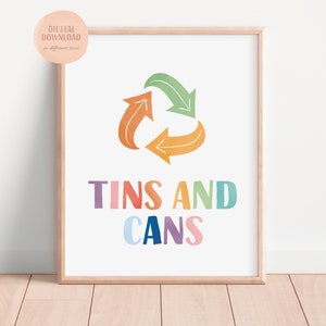 10 Recycle Sorting Posters, Bin Sorting Prints, Bin Signs, Waste ...