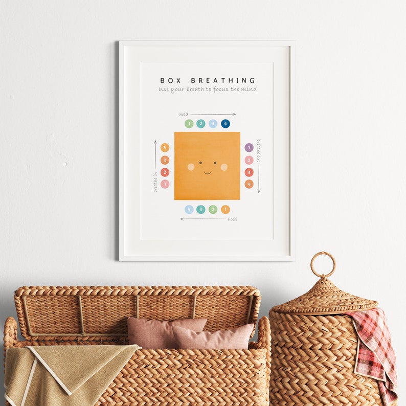 Box Breathing Poster, Calming Corner, Growth Mindset, Mental Health ...