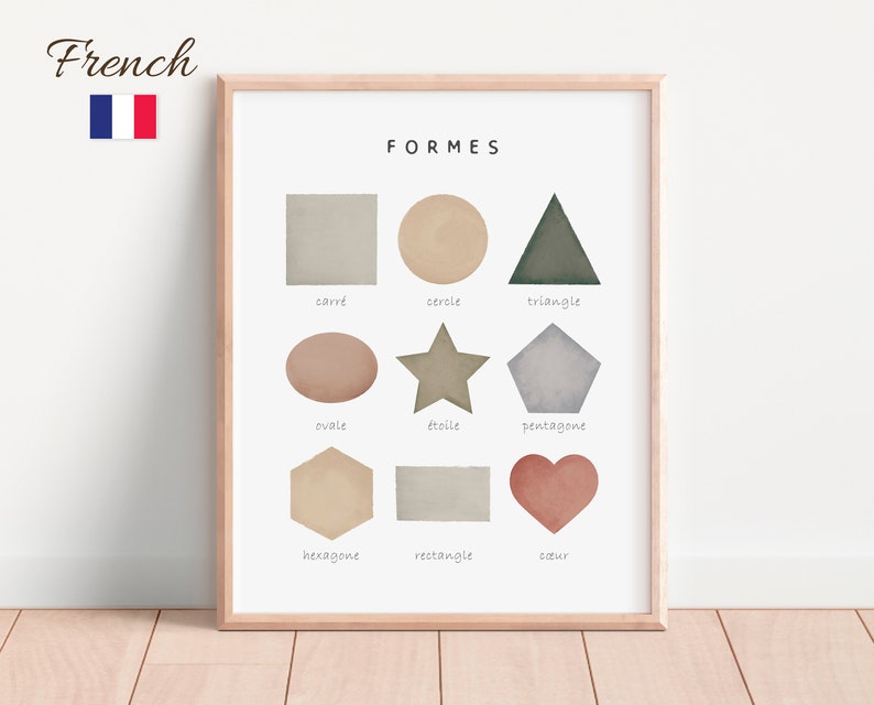 French Educational Poster French Classroom Printables Shapes - Etsy