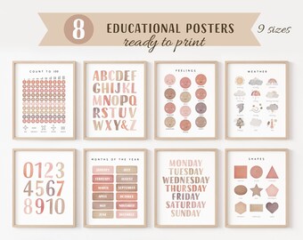 Set of 8 Educational Posters Montessori Classroom Decor - Etsy