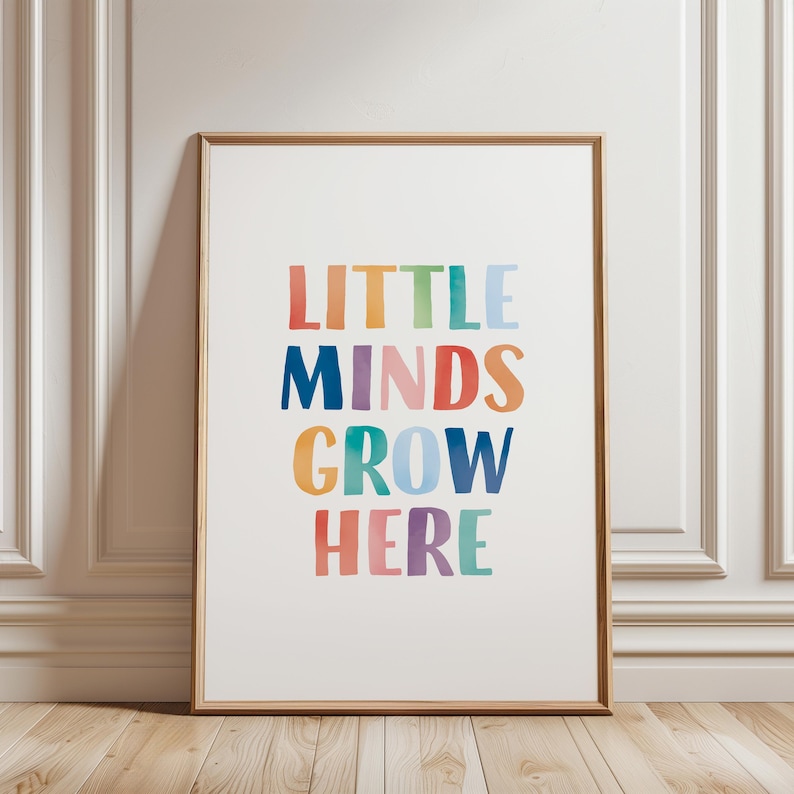 Little Minds Grow Here, Rainbow Classroom Decor, Therapy Office Decor ...