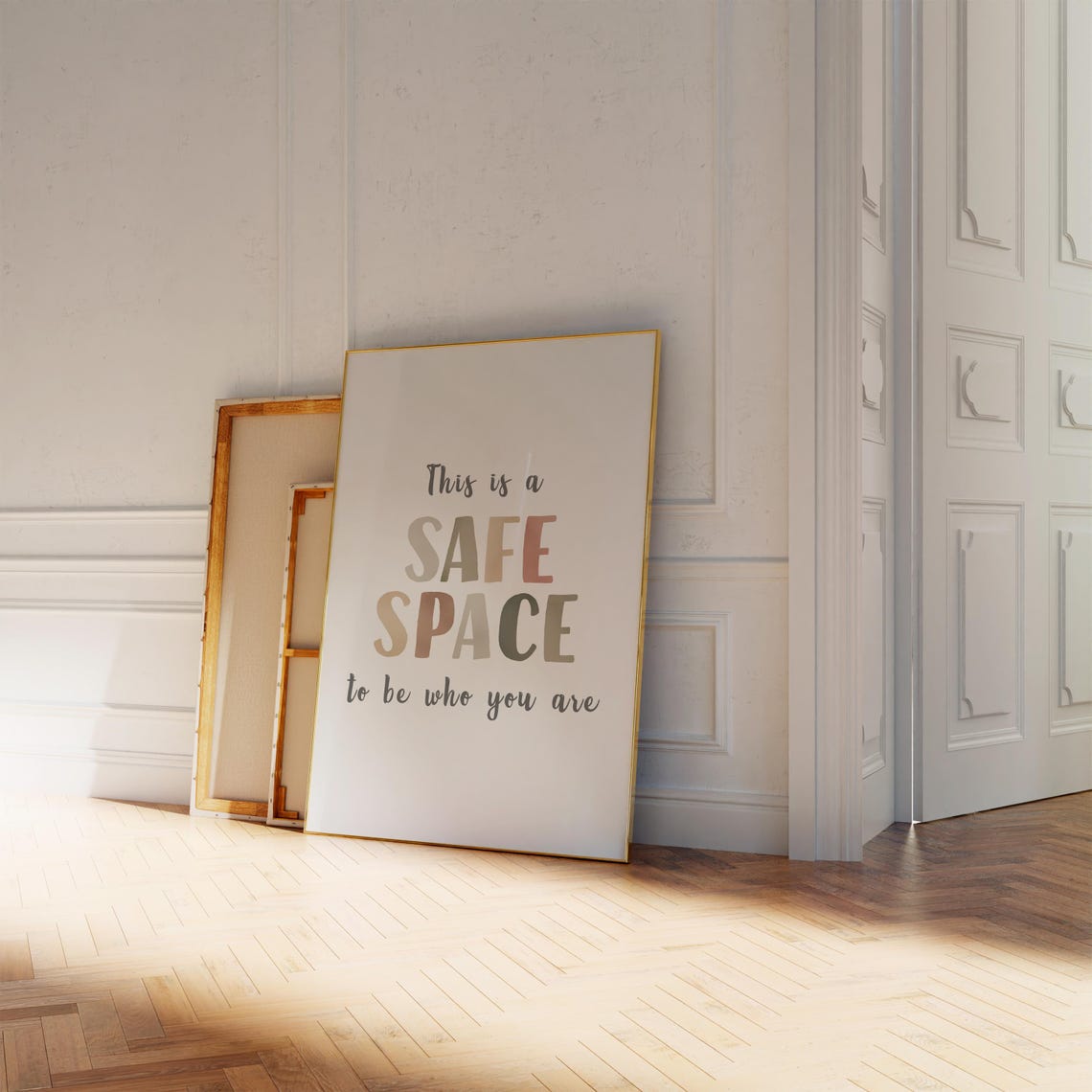 Safe Space Poster: Neutral Colors, Therapy Office Decor (digital ...