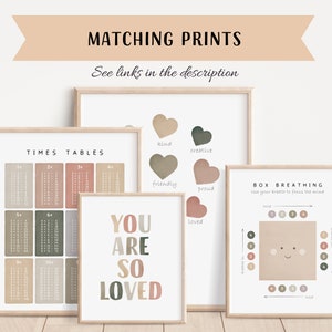 Boho Educational Posters Set, 12 Homeschool Prints, Montessori ...