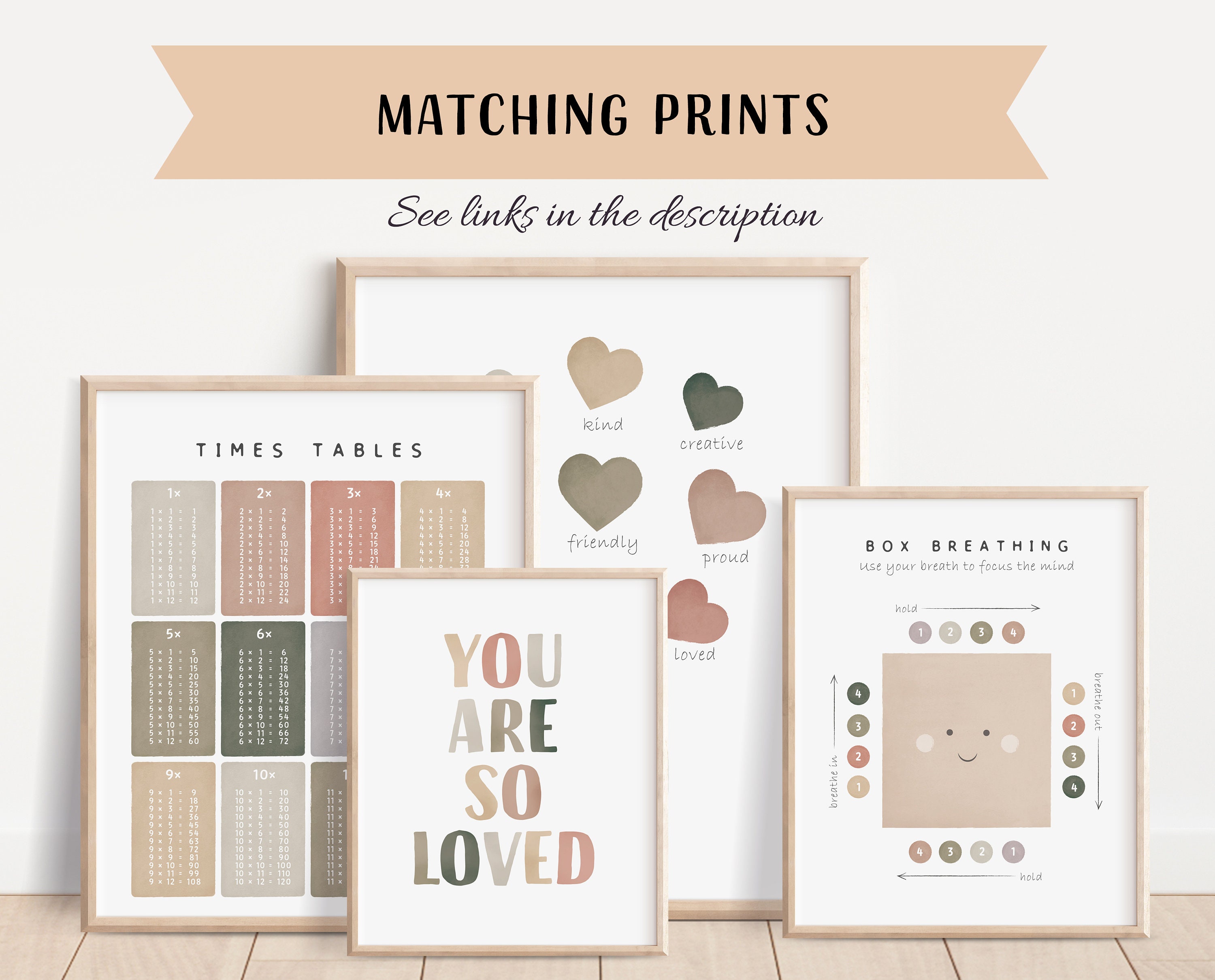 Boho Educational Posters Set, 12 Homeschool Prints, Montessori ...