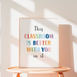 This Classroom is Better With You in It, Rainbow Classroom Poster ...