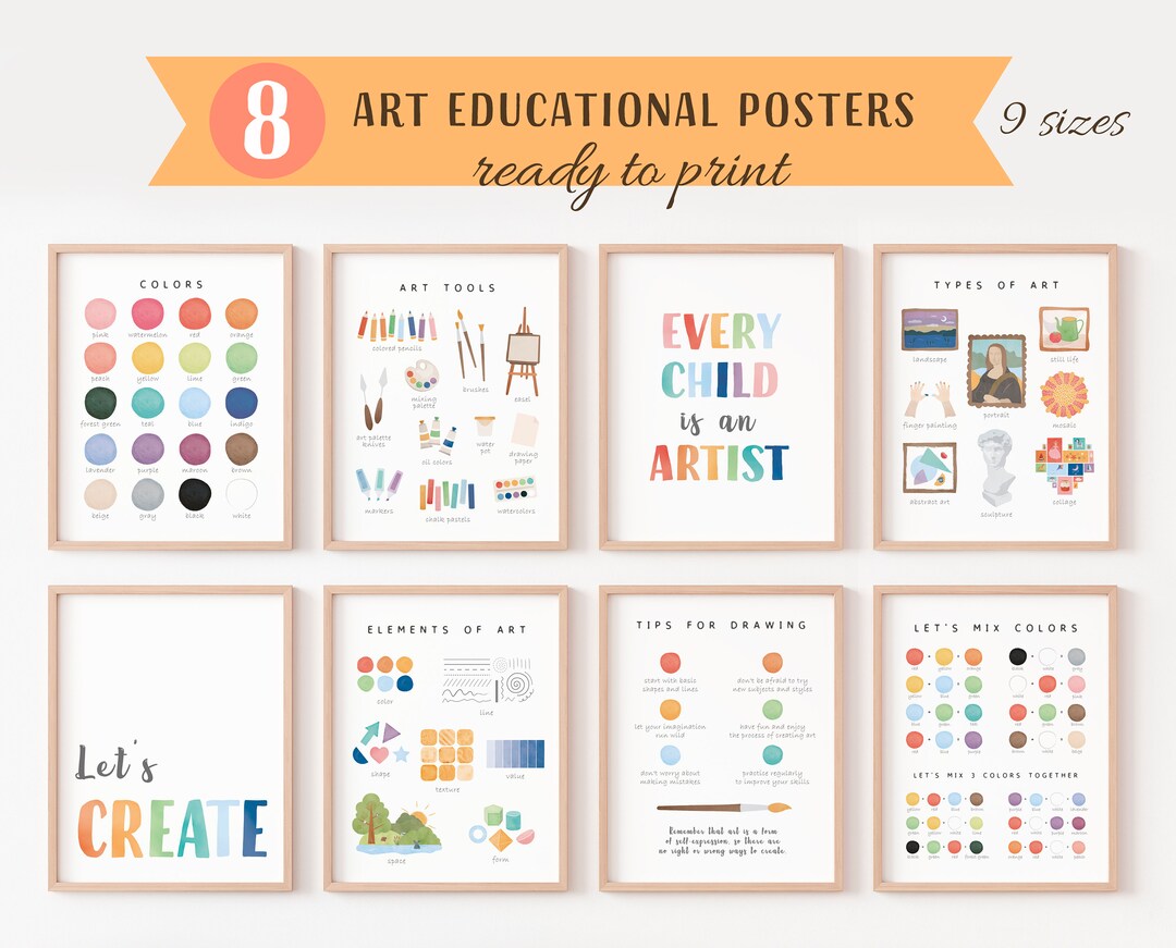 Art Classroom Wall Decor, Color Mixing, Colors Poster, Art Teacher ...