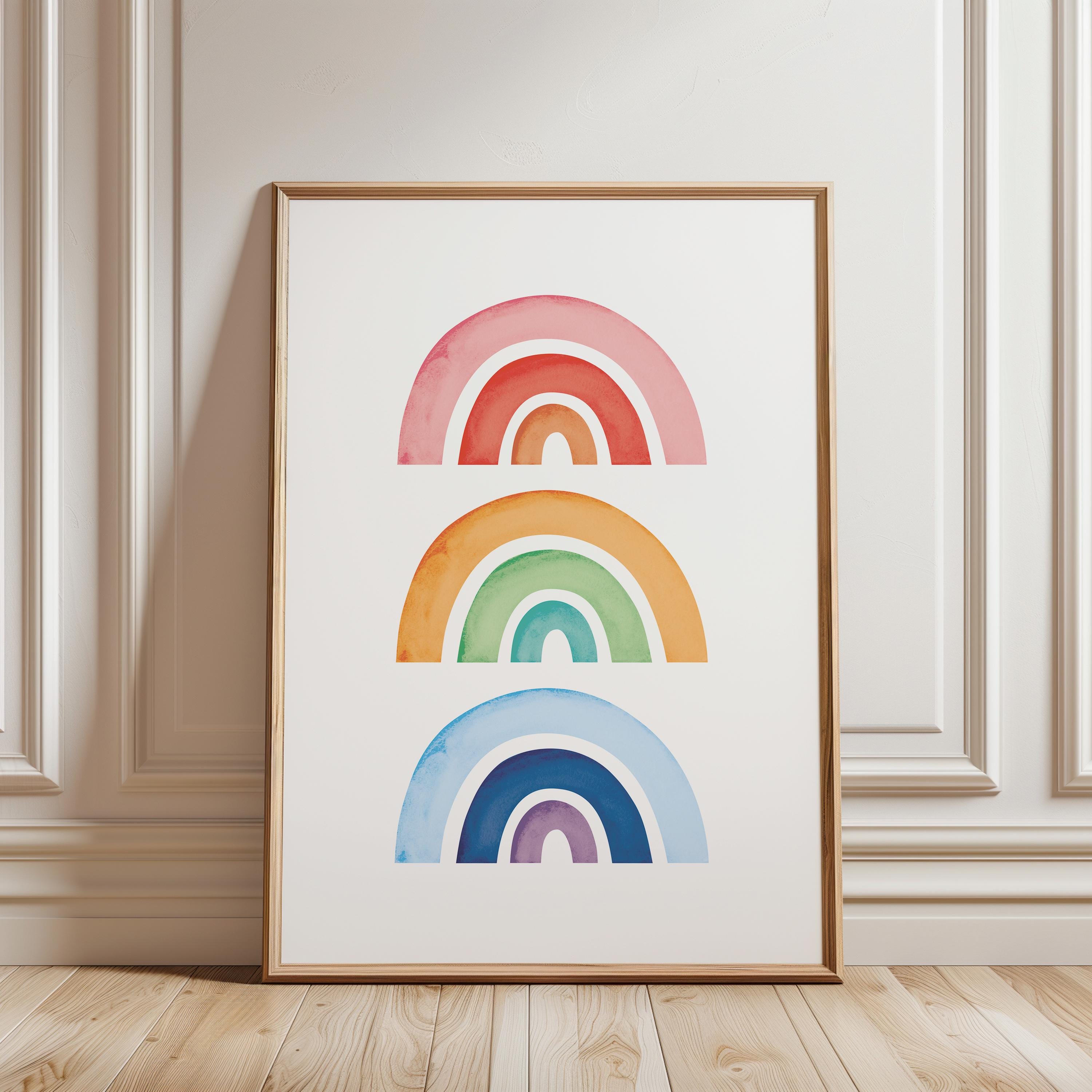 Nursery Rainbow Poster, Playroom Rainbows Print, Rainbow Nursery Wall ...