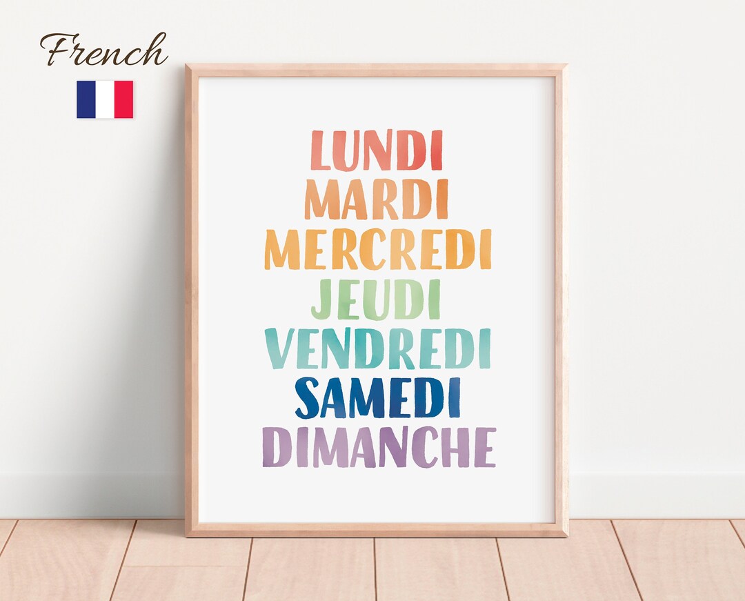 French Educational Poster, French Classroom Printables, Days of the ...