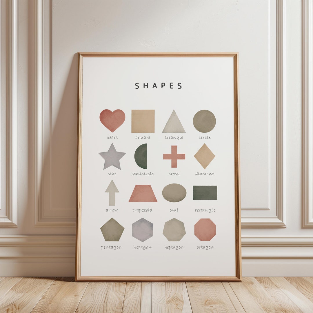 Watercolor Shapes Educational Poster: Neutral Earth Tones (digital ...