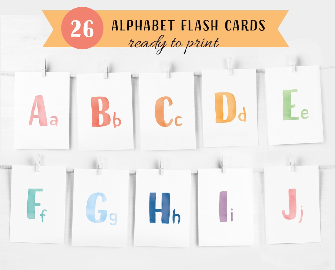 ABC Flash Cards Educational Cards A-Z Cards Learn Abcs | Etsy