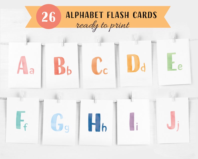 ABC Flash Cards Educational Cards A-Z Cards Learn Abcs - Etsy