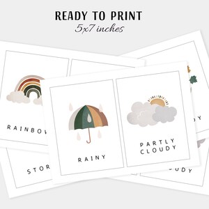 16 Weather Cards | Montessori Flashcards | Pre-school Cards ...