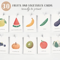 Fruits Flashcards for Kids Flashcards Vegetables Print Toddler ...