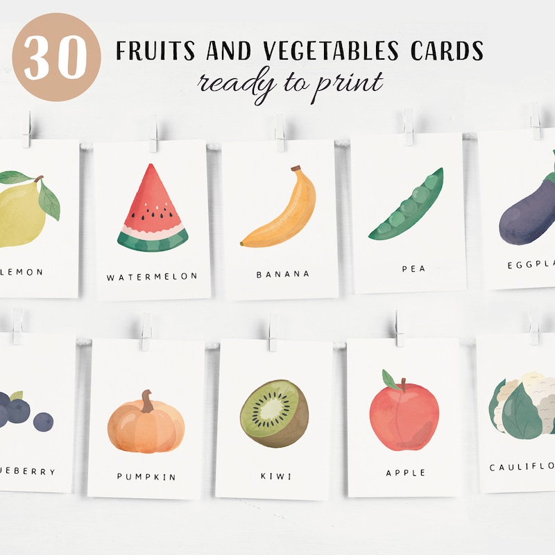 Vegetable Cards - Etsy