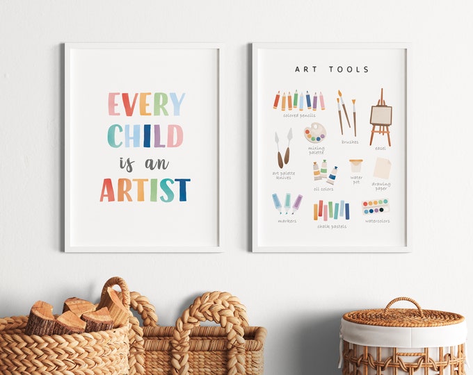 18 ART Teacher CLASSROOM POSTERS Poster Set | Art Painting Drawing ...